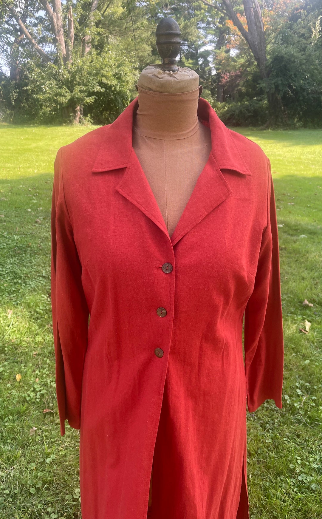 1990s Vintage Burnt Orange Duster Blazer - Etsy