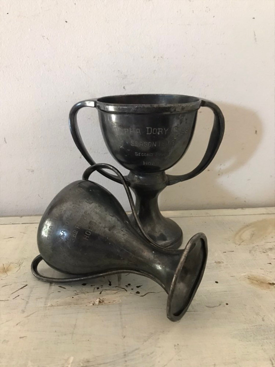 Antique Yacht Trophy Cups Boating Club Trophy Alpha Dory Club Hobo ...