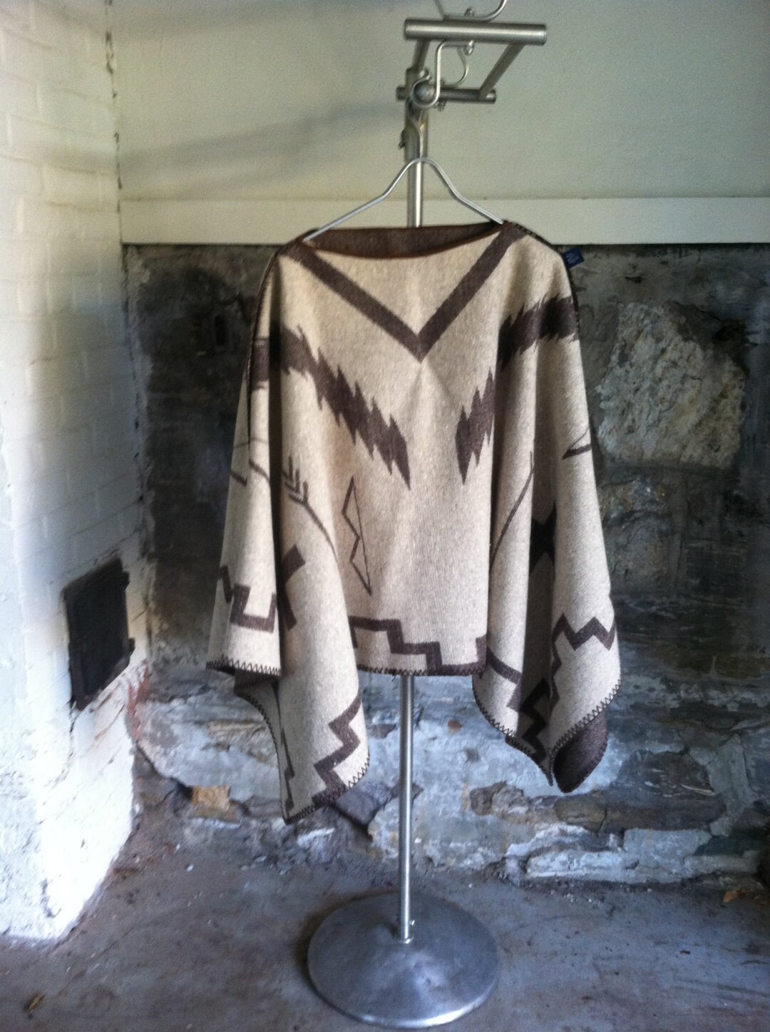 Ralph Lauren Tribal Poncho Serape Native American Aztec Navajo Brown ...
