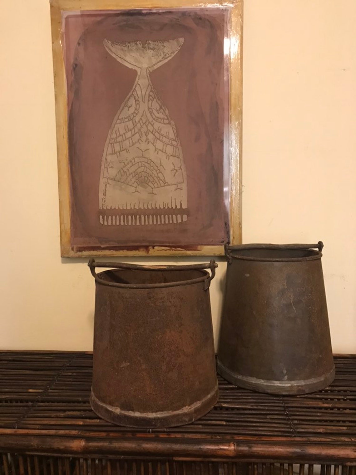 Antique Maple Syrup Buckets Industrial Metal Buckets Planter Garden ...