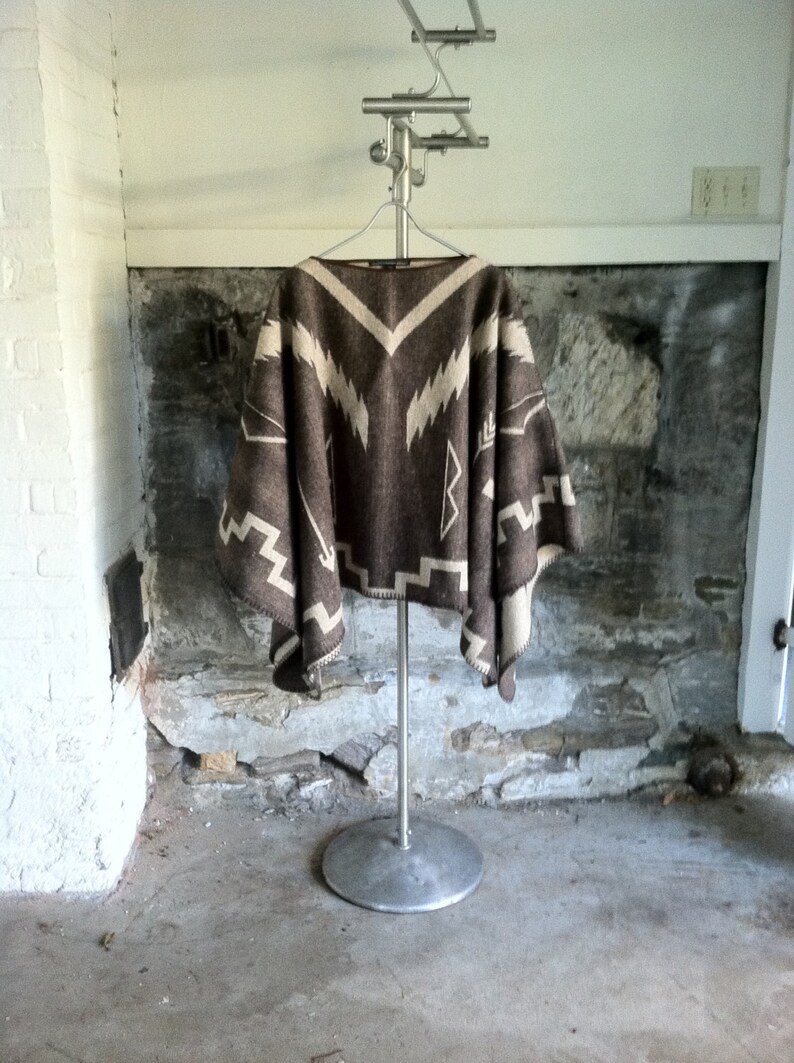 Ralph Lauren Tribal Poncho Serape Native American Aztec Navajo Brown ...