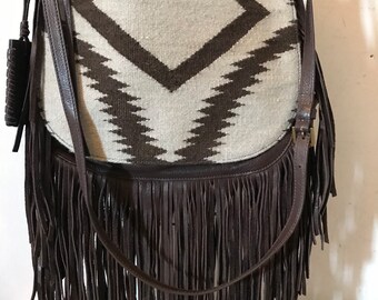 Rare Ralph Lauren Western Bag Indian Blanket Tribal Leather Rare Ralph Lauren Western Bag Indian Blanket Tribal Leather