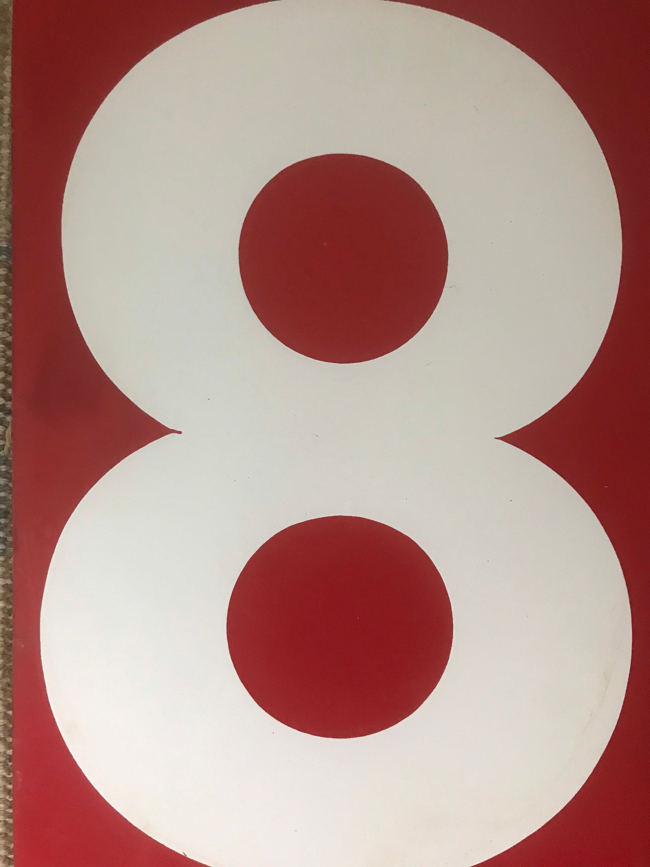 Vintage Gas Station Sign Number 8 OR 3 Sign Distressed Metal Rust Paint ...