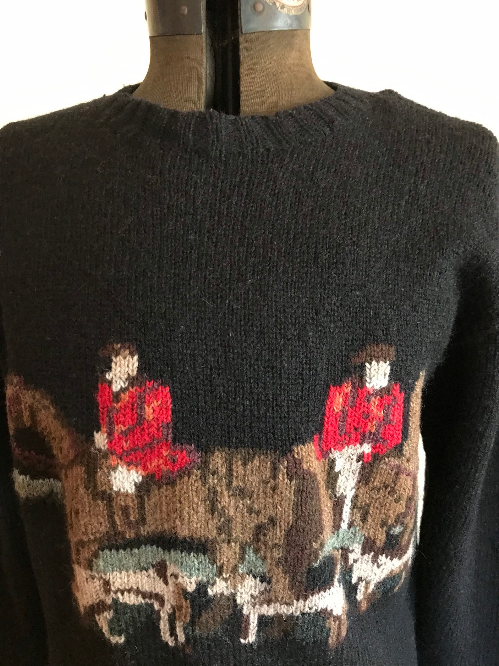 Vintage Ralph Lauren Horse Sweater Hand Knit Horse Equestrian Hunt ...
