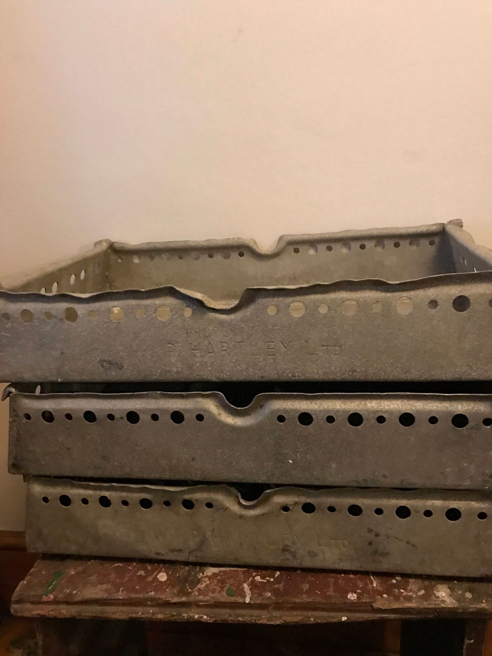 Antique Industrial Trays Zinc Garden Tray Jam Trays Preserve Trays ...