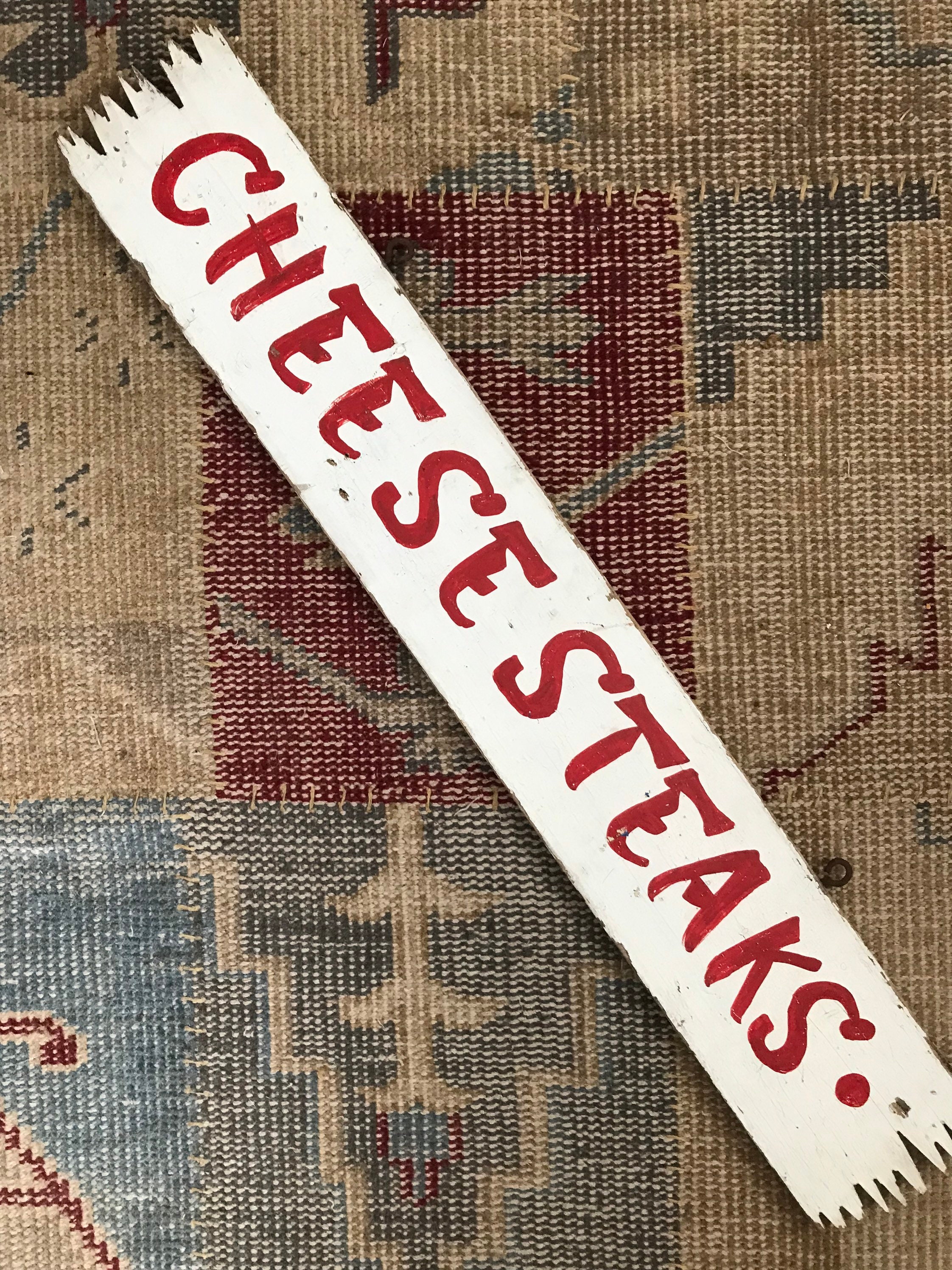 Antique Cheesesteaks Sign Painted Sign Red White Wood Sandwich - Etsy