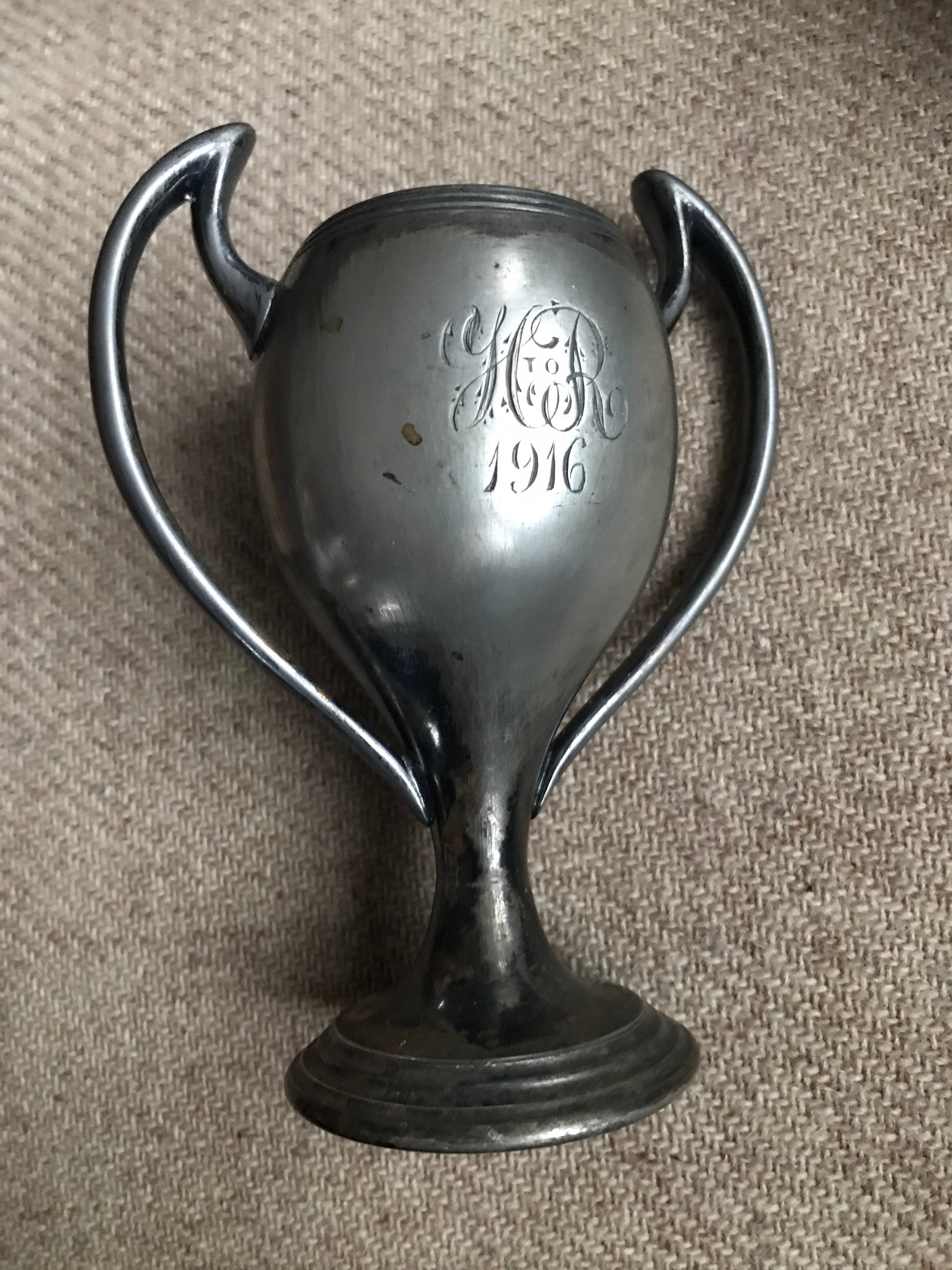 Antique Trophy Cup Silver 1916 H to R Athletic Club Sports Team Loving ...