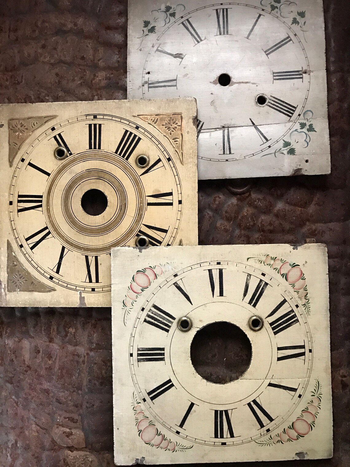 Antique Wood Clock Face Clock Face Vintage Clock Industrial ...