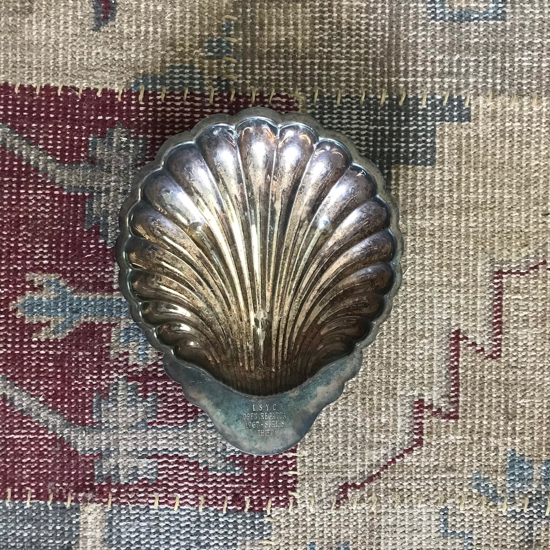 Vintage Regatta Trophy Shell Sailing Trophy Silver Trophy Silver Tray ...