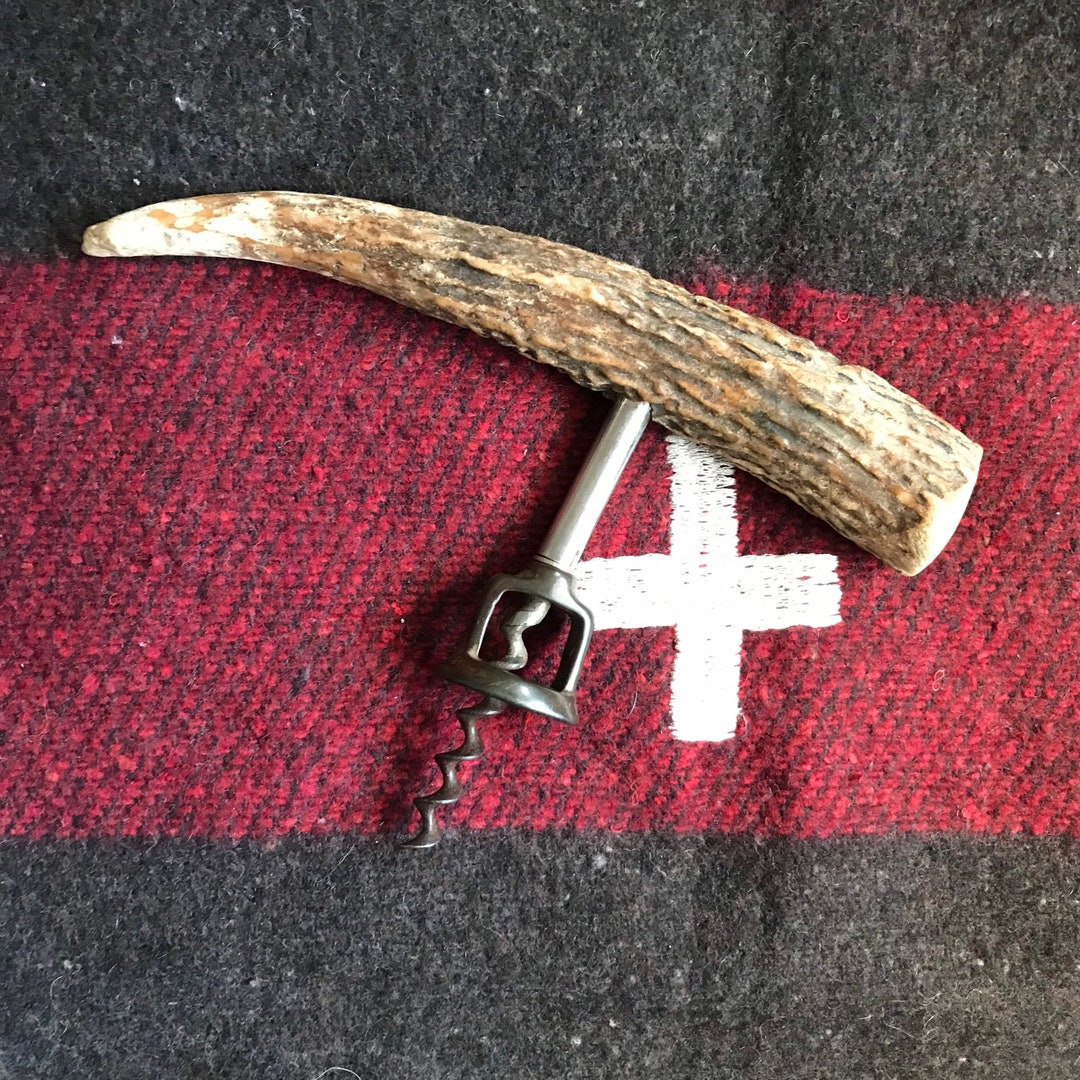 Antique French Antler Corkscrew Vintage Deer Antler Corkscrew Wine ...