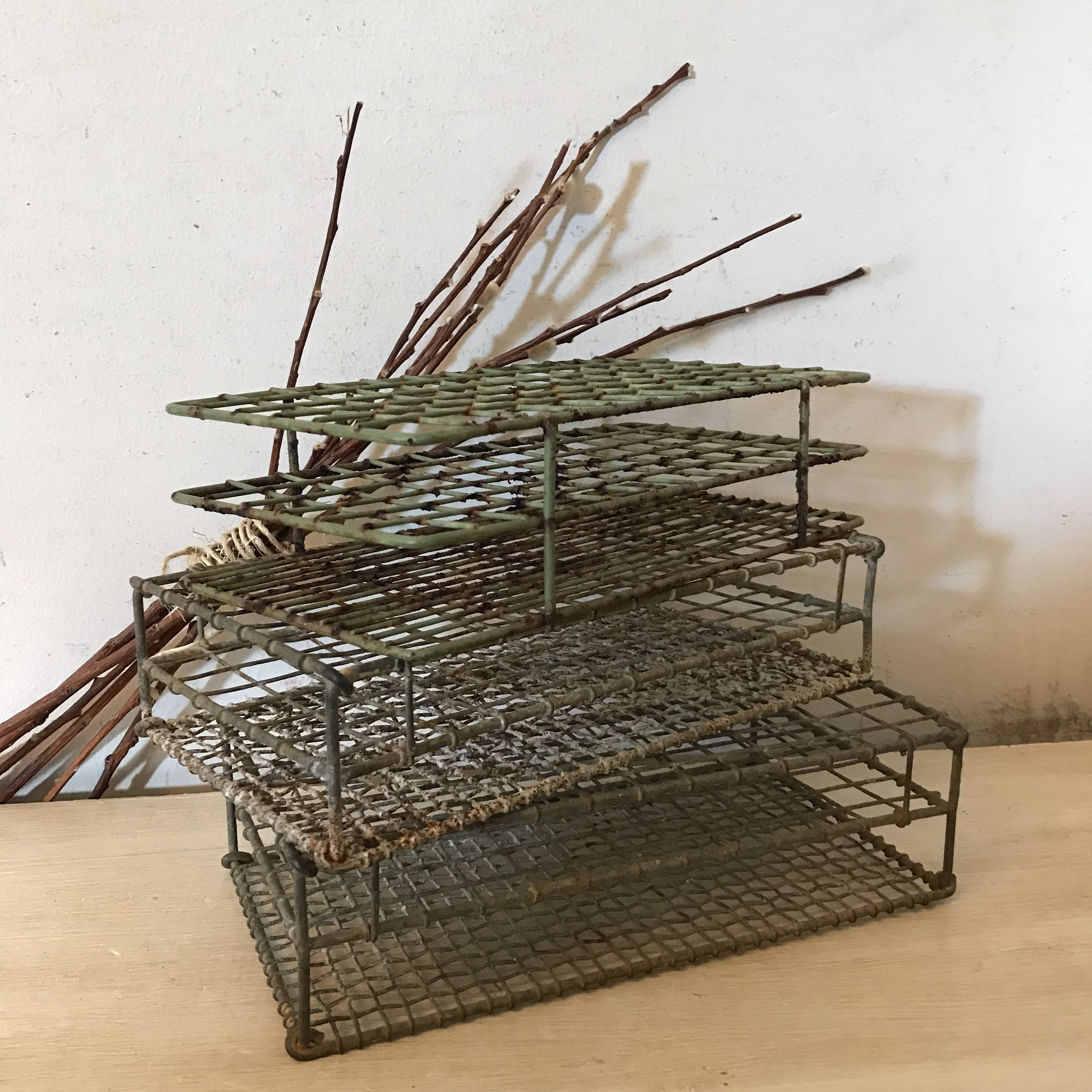 Antique Test Tube Rack Lab Rack Metal Scientific Wedding Garden Vase ...