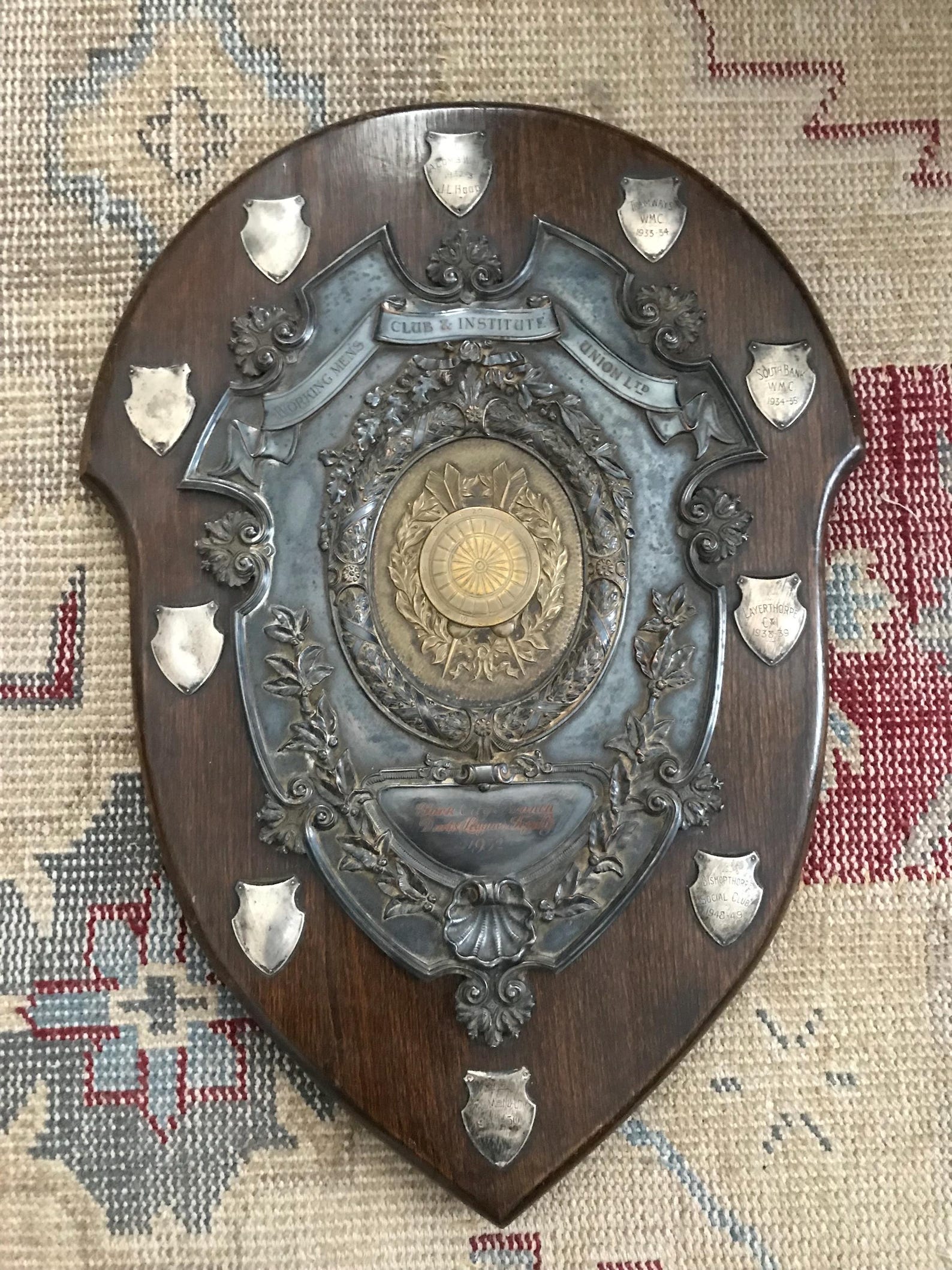 Antique English Silver Trophy Award Dart Trophy Shields Club League ...