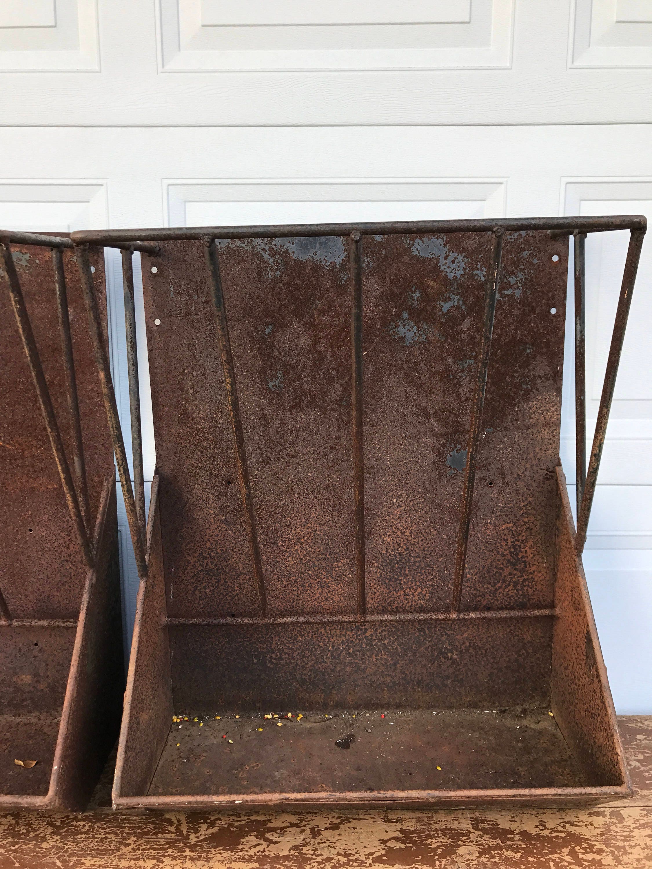 Antique French Hay Racks Planters Troughs Primitive Industrial Bin ...