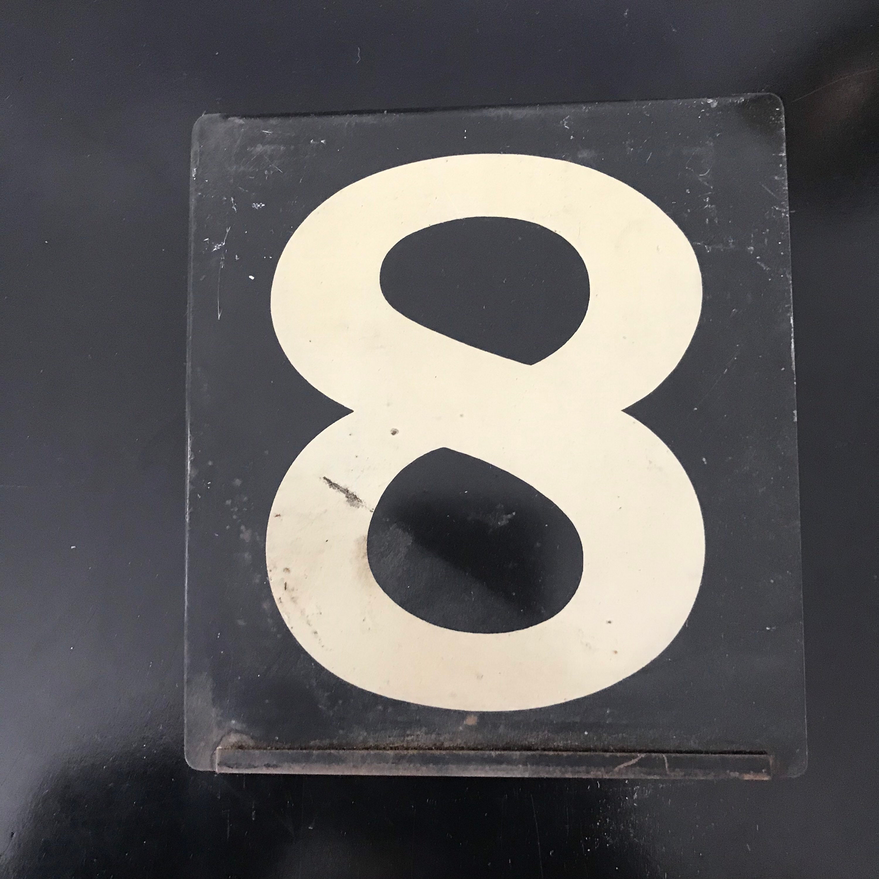Antique Gas Station Sign Number 8 Boston Moore and Kling - Etsy