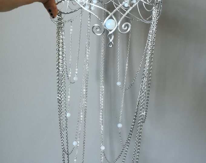 Elf Tiara With Opalite Stones / Elf Headpiece /crown Elven/ Tiara Elven ...