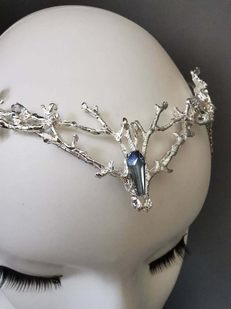 Elf Tiara With Crystal Bead/ Elf Headpiece /crown Elven/ Tiara - Etsy