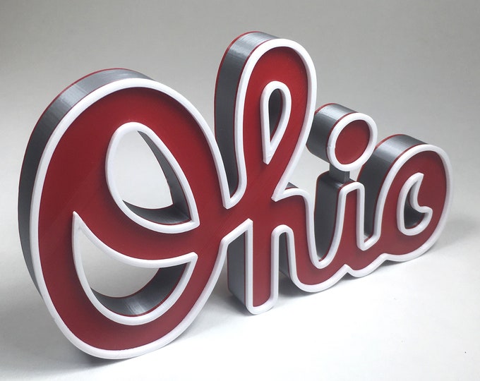 Ohio in Script Style Font- 3D Printed - Etsy