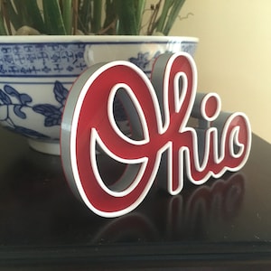 Ohio in Script Style Font 3D Printed - Etsy