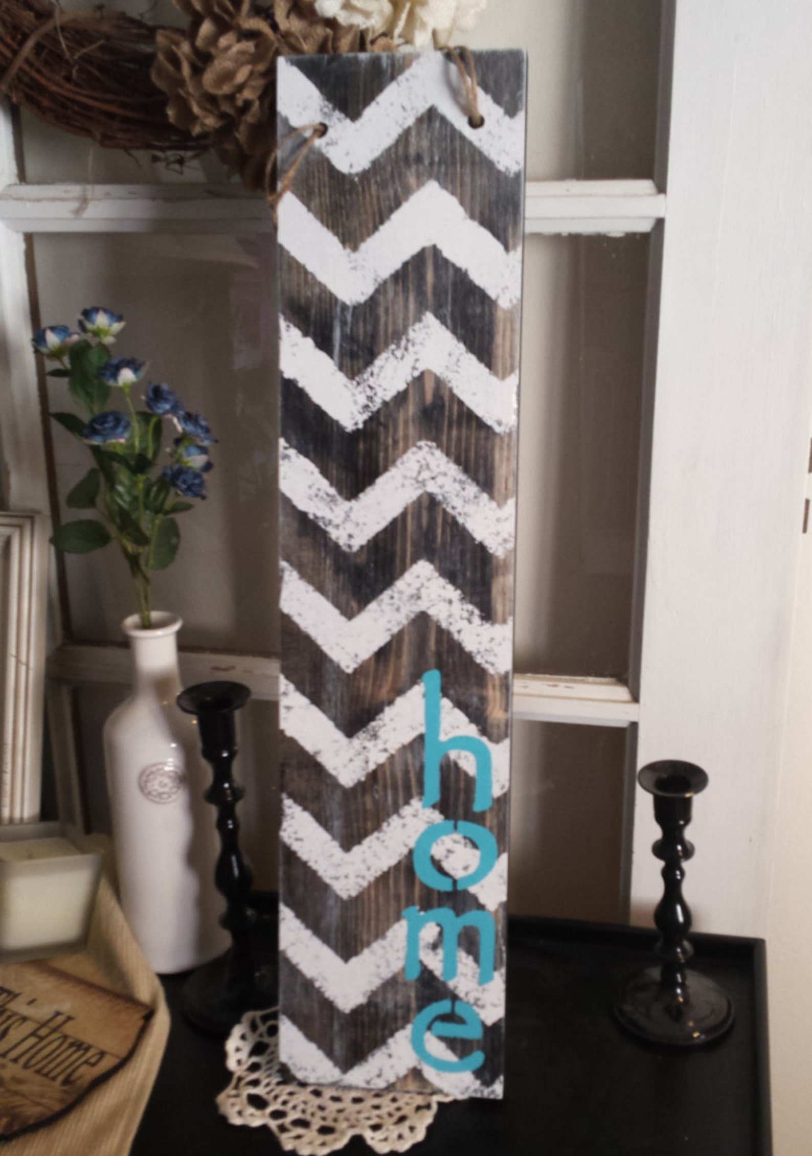 Chevron Home Wooden Sign Wooden Signs Hanging Wooden Sign - Etsy