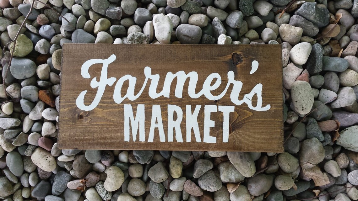 Farmer's Market Sign, Hanging Wooden Sign, Rustic Wooden Farmers Market ...