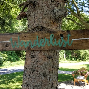 Wanderlust Sign, Wanderlust With Arrow, Wooden Signs, Wanderlust Wooden ...