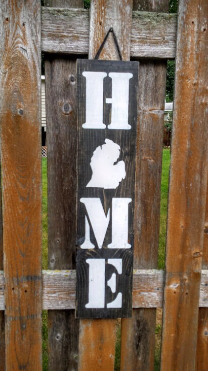 Michigan Home Sign Wooden MI Home Sign Wooden Signs - Etsy