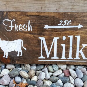 Fresh Milk Sign, Wooden Kitchen Sign, Kitchen Decor, Hand Painted Fresh ...