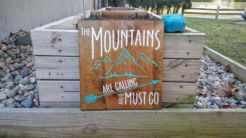 Mountains Sign, Adventure Sign, Wanderlust Sign, Mountains Are Calling ...