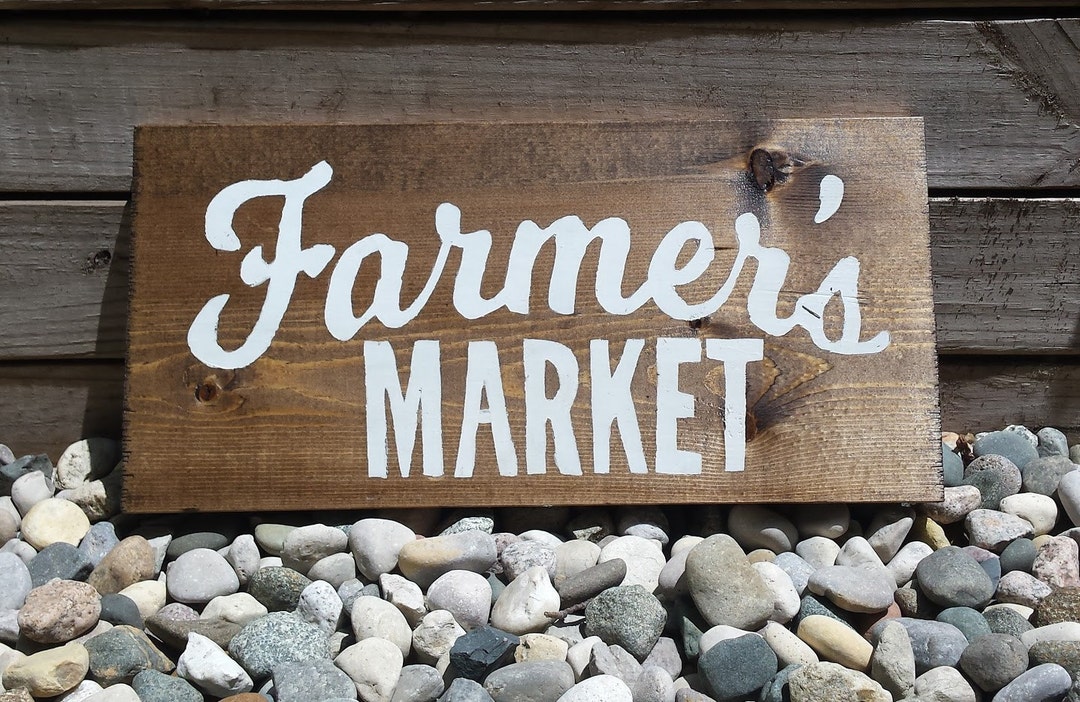 Farmer's Market Sign, Hanging Wooden Sign, Rustic Wooden Farmers Market ...