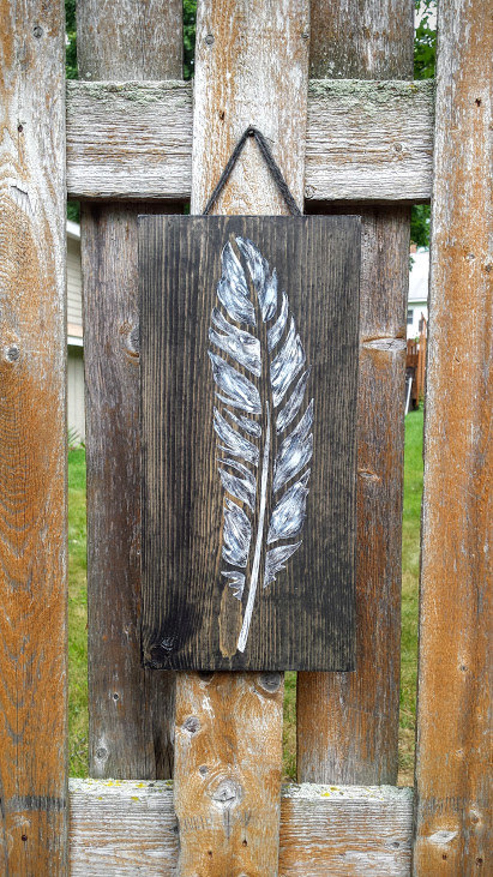 Feather Sign, Boho Decor, Boho Feather Sign, Feather Wall Art, Tribal ...