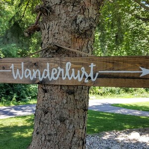 Wanderlust Sign, Wanderlust With Arrow, Wooden Signs, Wanderlust Wooden ...
