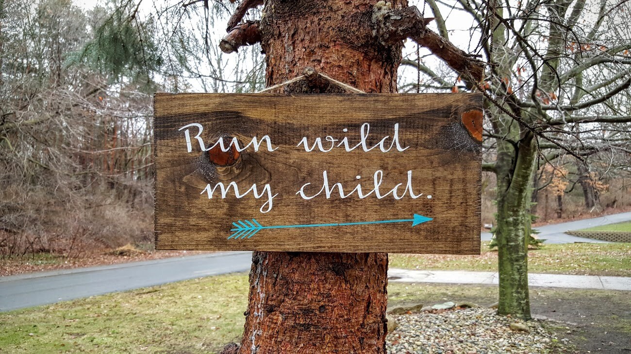 Run Wild My Child Sign, Wild Child, Nursery Decor, Woodland Signs ...