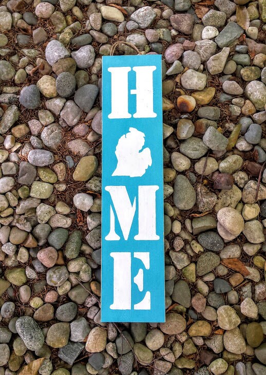 Michigan Home Sign Wooden MI Home Sign Wooden Signs - Etsy