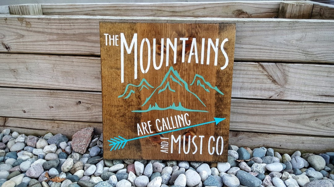 Mountains Sign, Adventure Sign, Wanderlust Sign, Mountains Are Calling ...