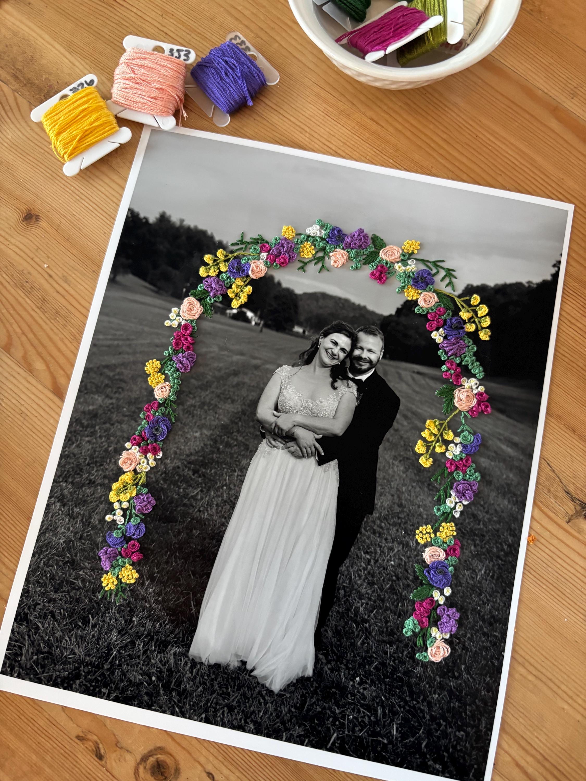 Embroidered Wedding Photo, Custom Hand Embroidery Art - Etsy