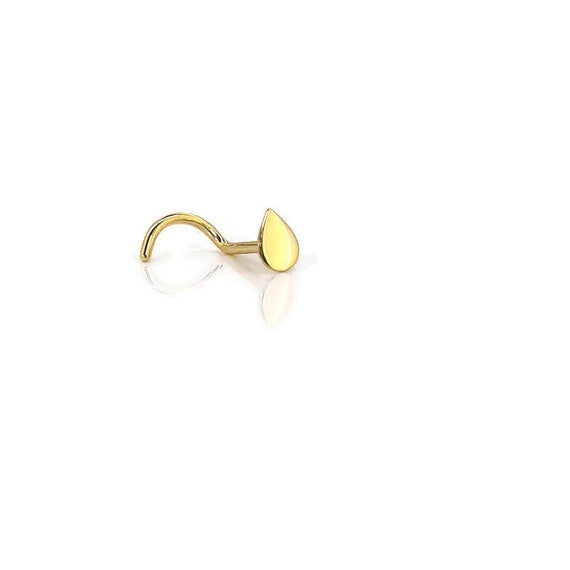 18ct Yellow Gold Solid Gold 3.9mm Pear Shaped Nose Stud Nose - Etsy ...