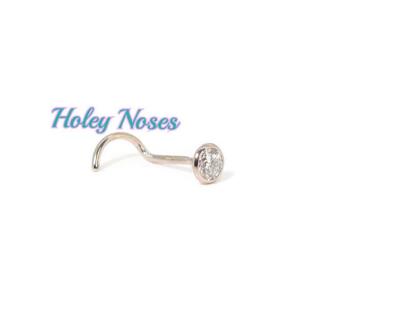 18ct White Gold 0.10ct Diamond Nose Stud Nose Bone Nose Ring - Etsy