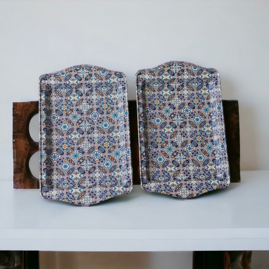 Set of 2 Metal Turkish Trays Perfect for Housewarming or Christmas ...