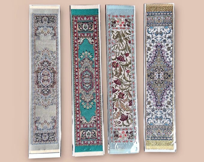 4 Bookmarks With Turkish Kilim Pattern, Office Accessories, Doll House ...