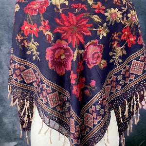 Traditional Turkish Scarf With Fringe and Floral Print Authentic Gift ...