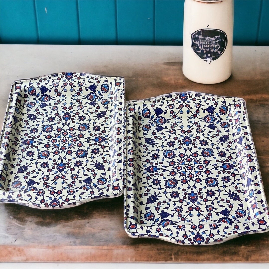 2 Turkish Metal Trays Mediterranean Moroccan Persian Coffee - Etsy