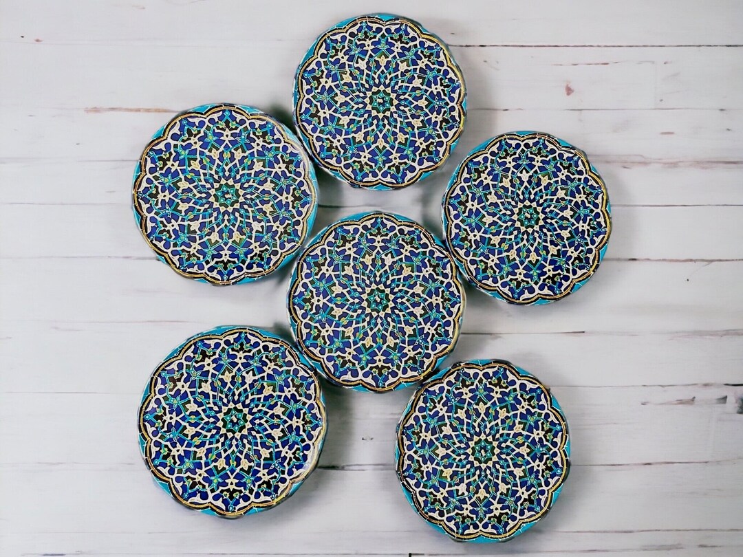 Coasters Set for Housewarming Gift, Set of 6 Persian Turkish Moroccan ...