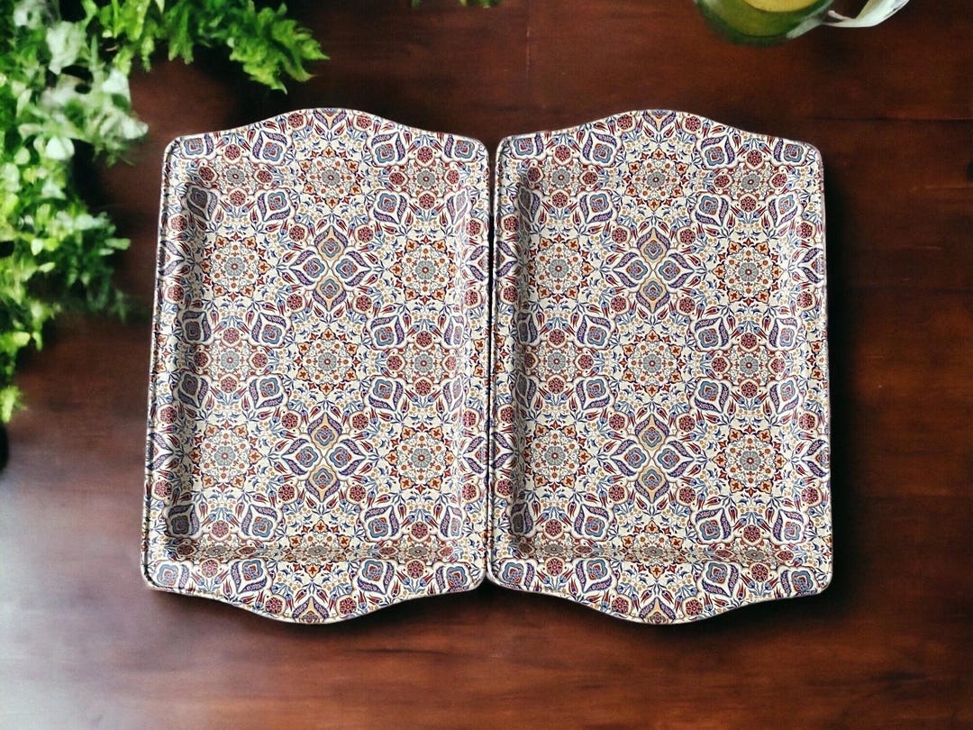 Set of 2 Metal Turkish Trays - Perfect for Housewarming or Christmas ...