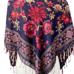 Traditional Turkish Scarf With Fringe and Floral Print Authentic Gift ...