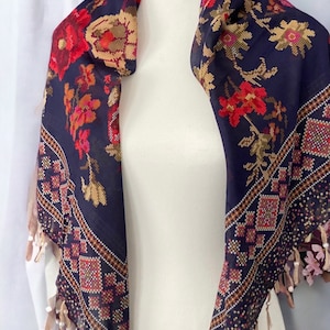 Traditional Turkish Scarf With Fringe and Floral Print Authentic Gift ...