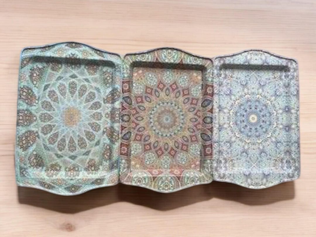 Set of 3 Metal Trays, Turkish Decorative Tray, Serving Coffee / Tea ...