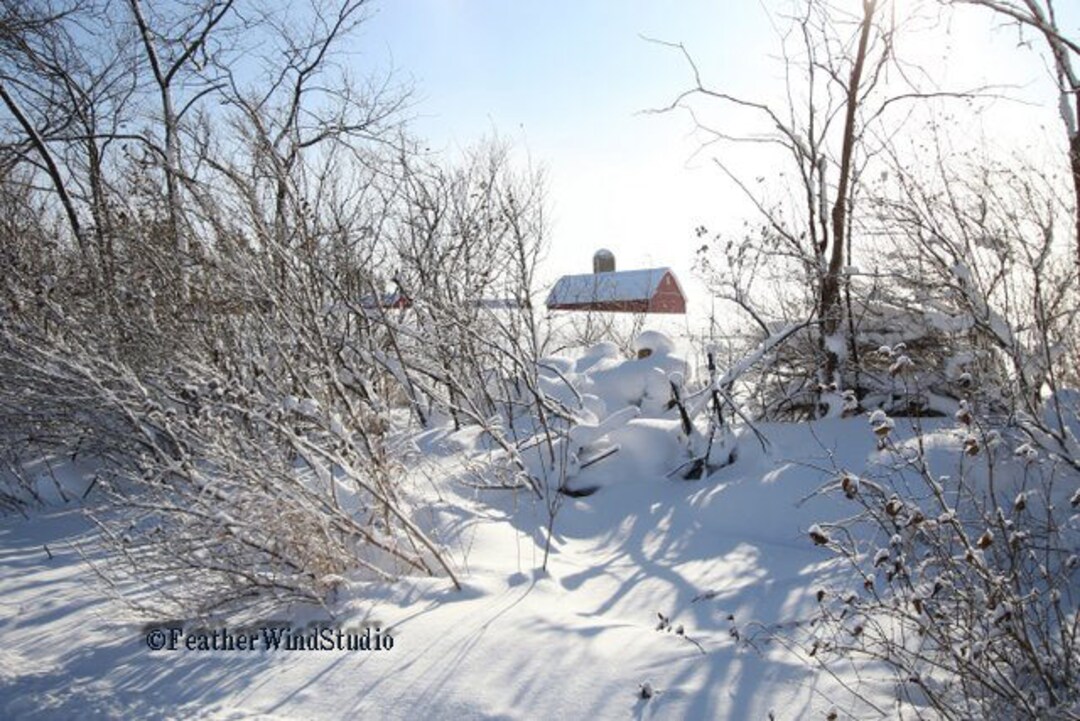 Northern Michigan Barn Photo Farm Scenic Photography Snowy Landscape ...