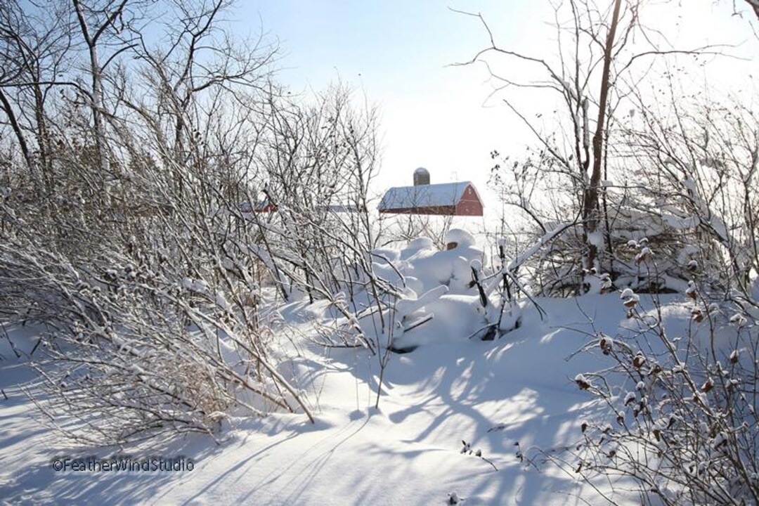 Northern Michigan Barn Photo Farm Scenic Photography Snowy Landscape ...