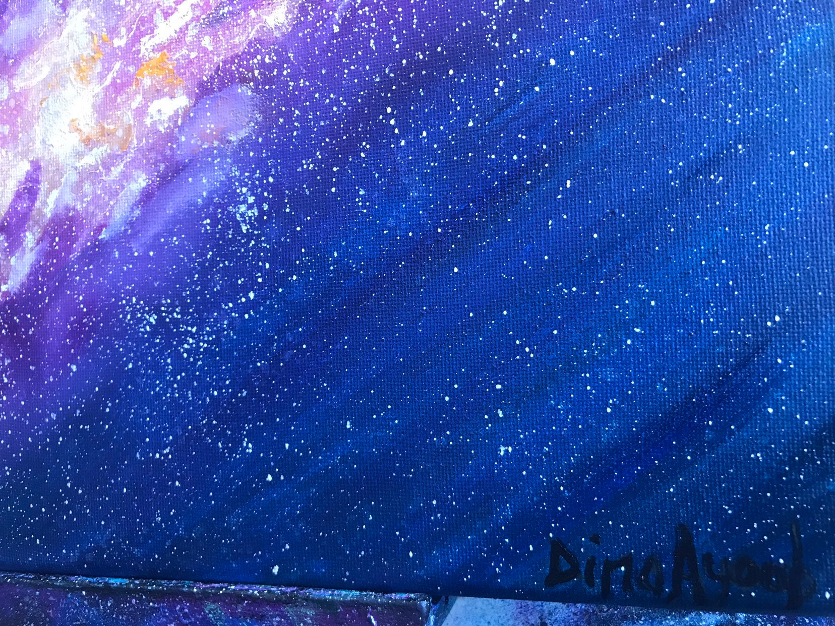 Original oil painting of space stars and galaxy in night sky | Etsy