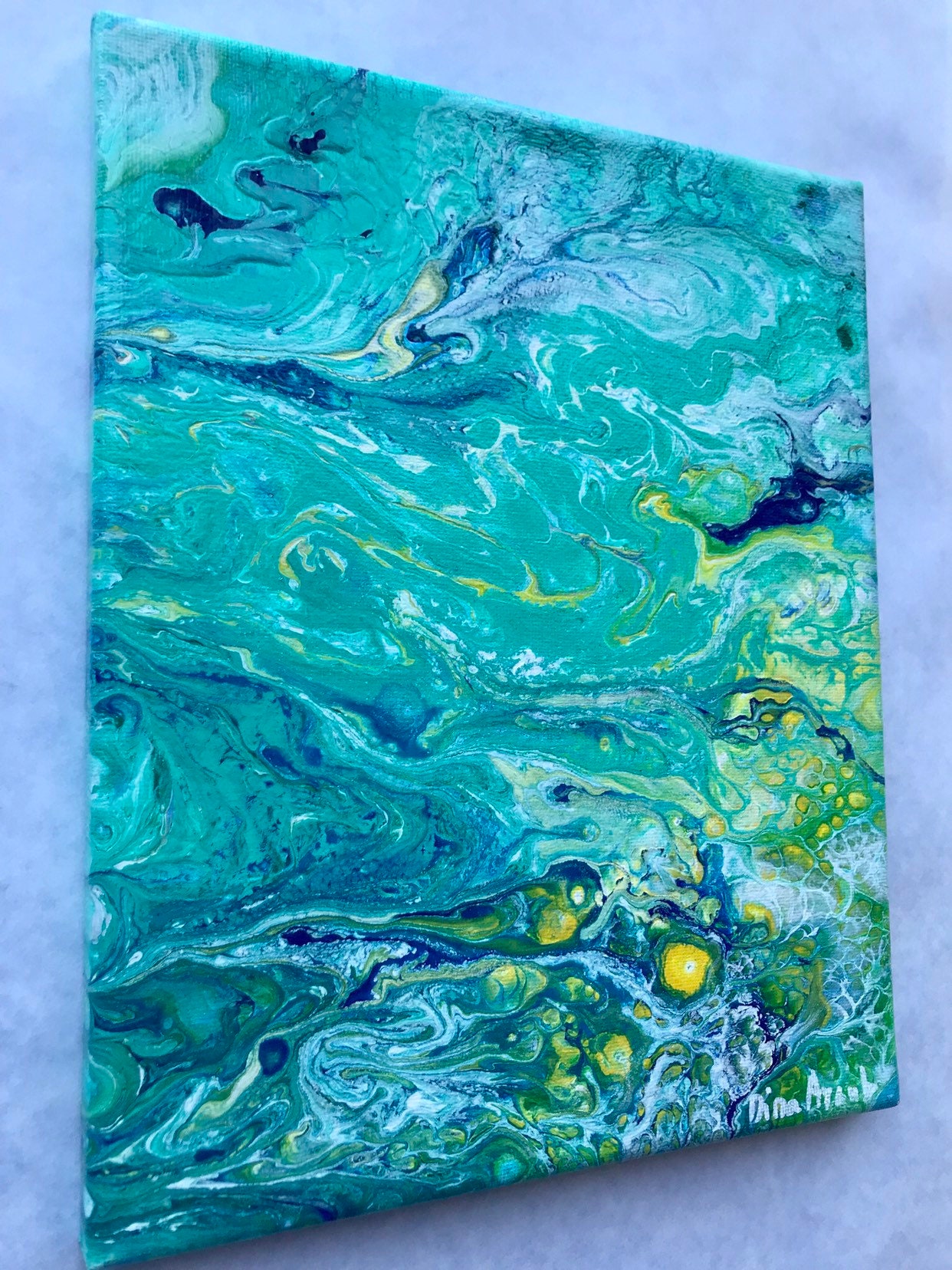 Acrylic Pouring Painting, Original Fluid Abstract Art on Canvas - Etsy